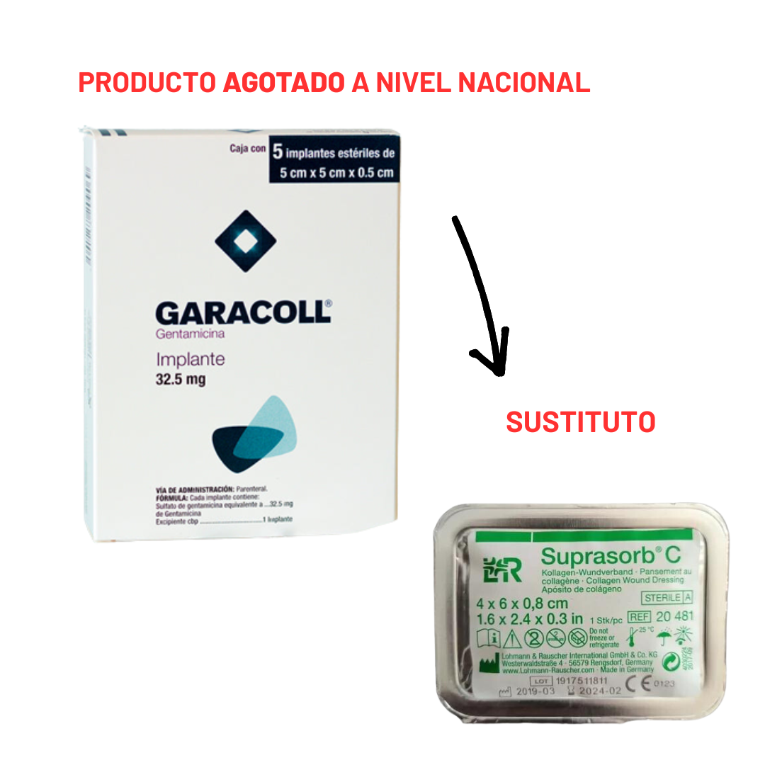 Garacoll Gentamicina 32.5 mg Caja con 5 Implantes estériles 5 x 5 x 0 ...