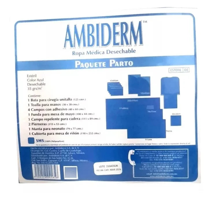 Paquete Para Parto Estéril AMBIDERM – Coinmed